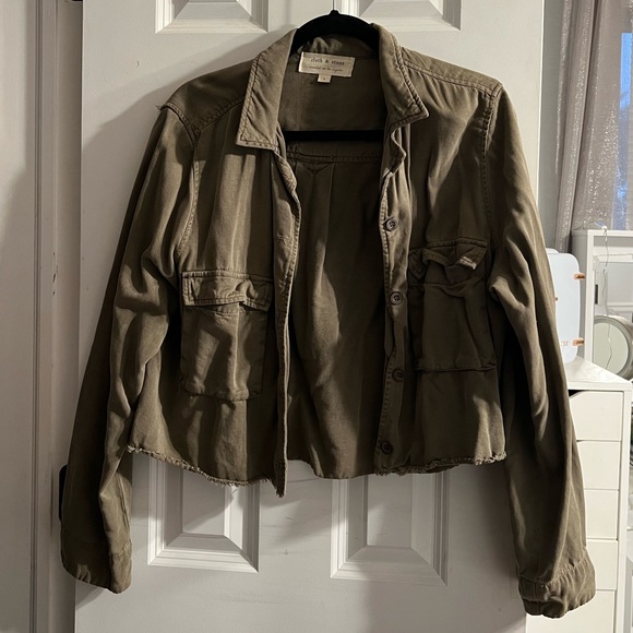 cloth & stone | Jackets & Coats | Cloth Stone Green Bomber Jacket ...
